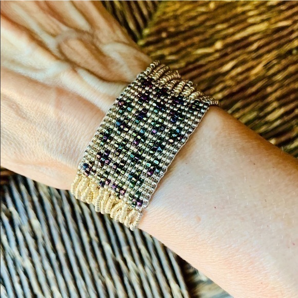 Jewelry | Gold Boho Seed Bead Pattern Bracelet | Poshmark